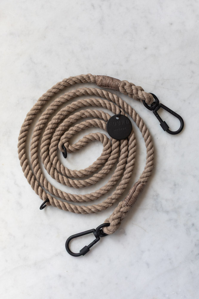 Matte Black and Natural Rope Leash – Hoppe Shoppe