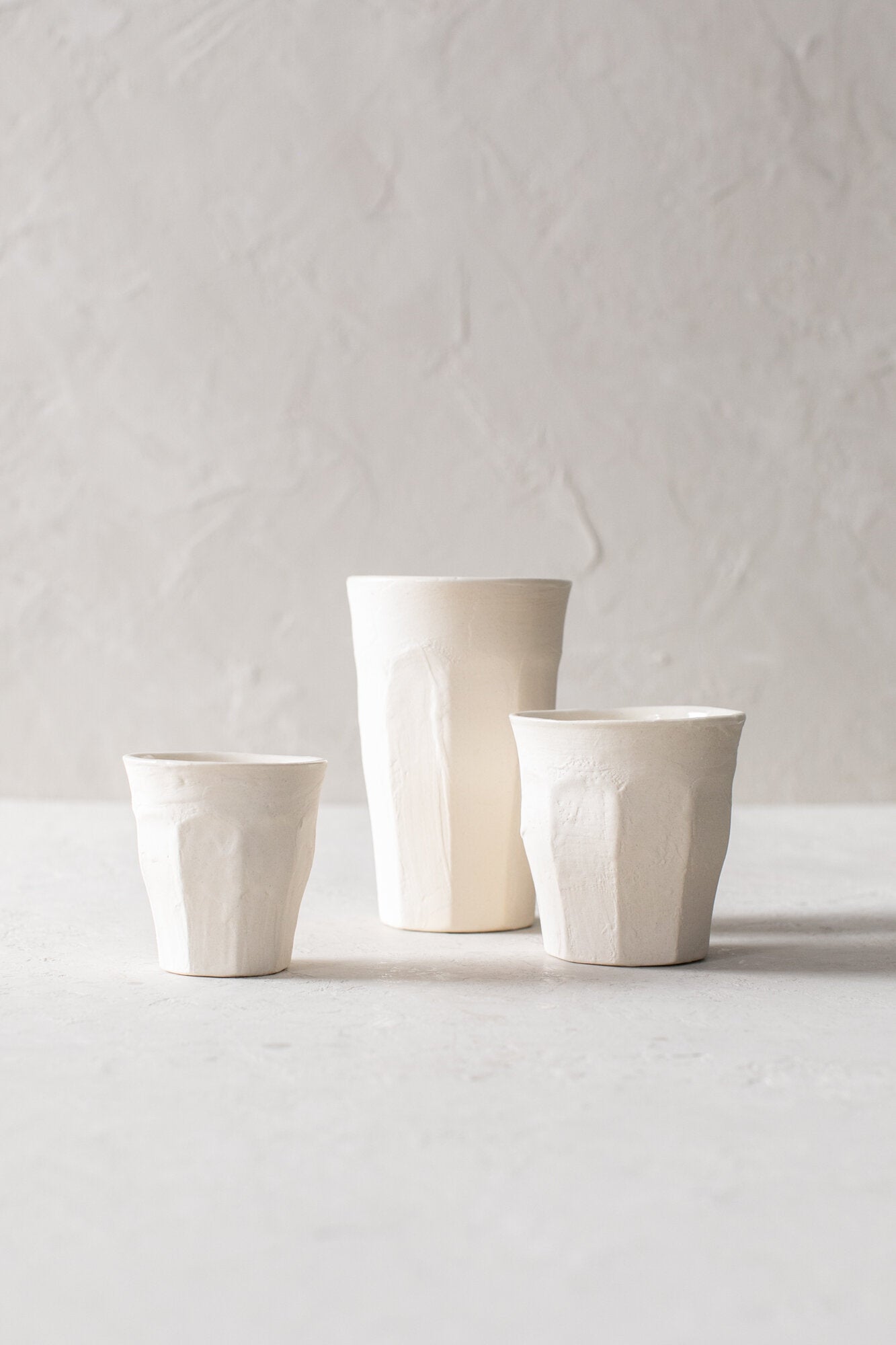 Textured Ceramic Cups | White Handmade Tumblers – Hoppe Shoppe