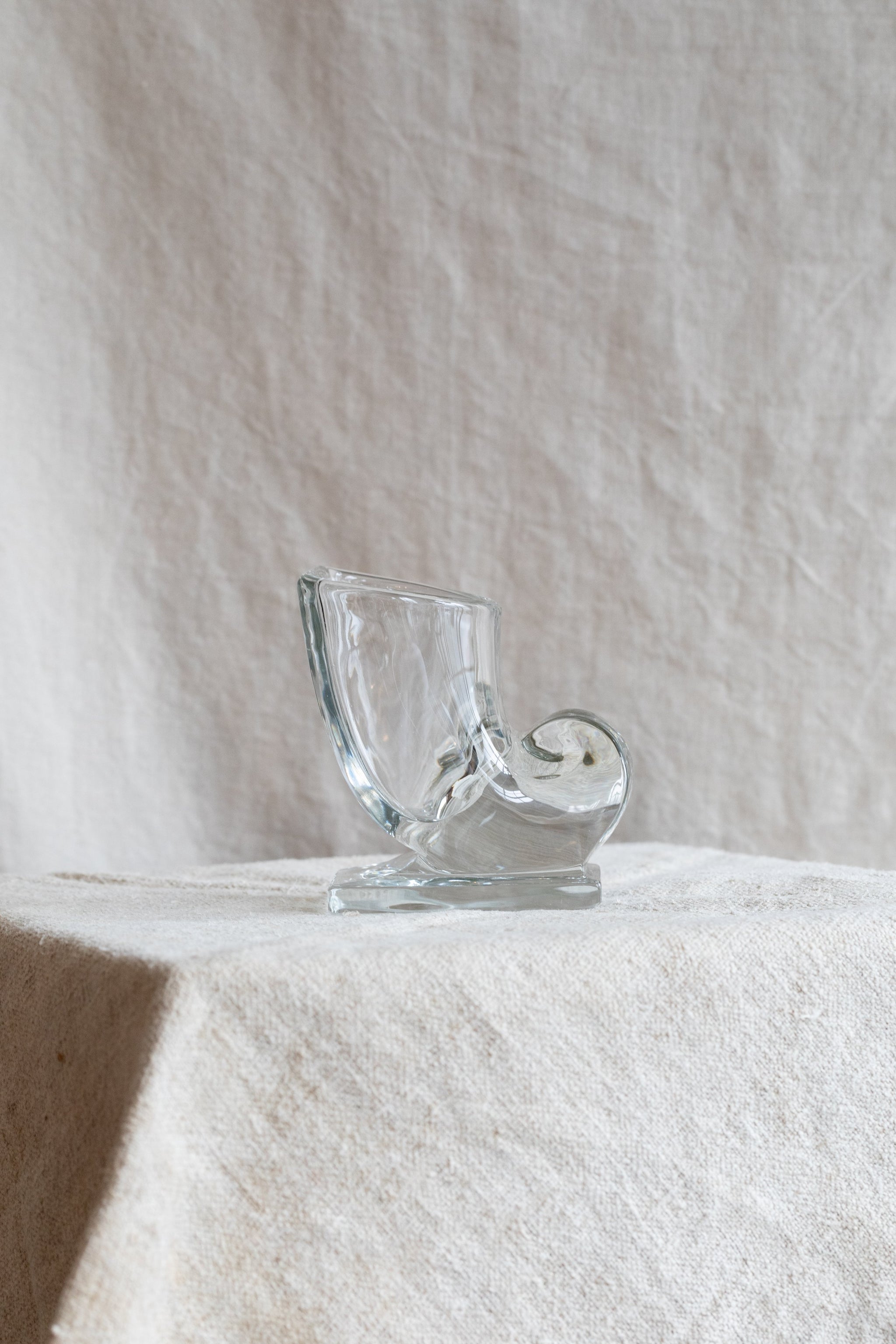 Vintage Glass Cornucopia Vase | Glass Bookend | Sculptural Decor ...