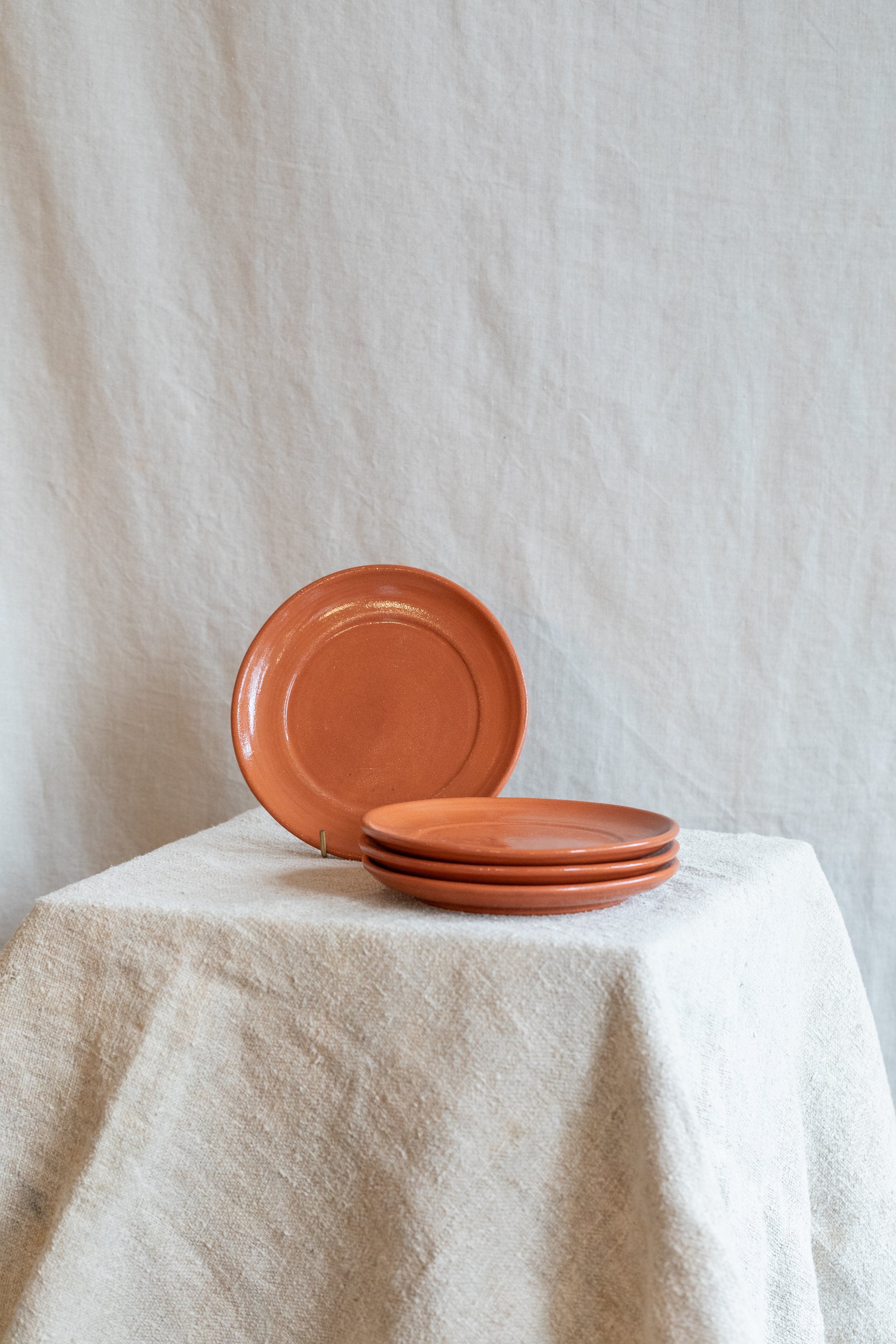 Vintage Glazed Terracotta Plates | Small Clay Plates – Hoppe Shoppe